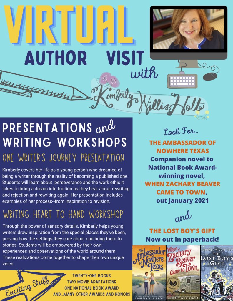 Virtual Author Visits flyer_KimberlyWillisHolt_Jpeg – The Booking Biz